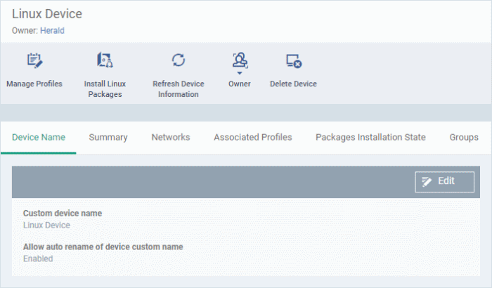 View And Edit Linux Device Name Custom Device Name Endpoint Manager Itarian